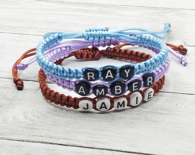 Name Bracelet, Personalized Bracelet, Custom Name Bracelet, Name Cord ...