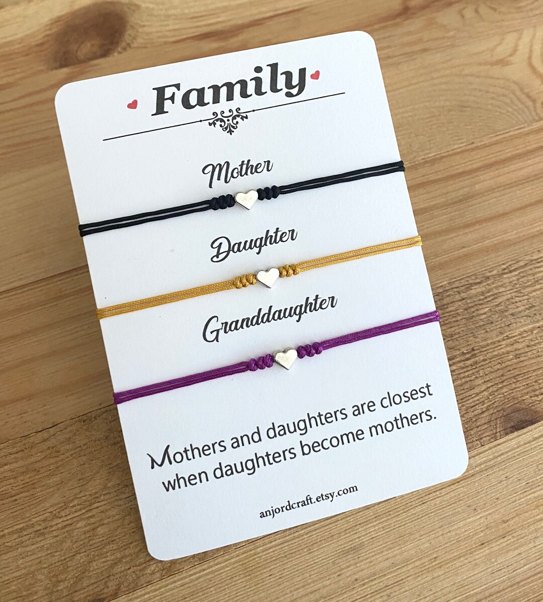 Family Matching Bracelet Set, Mother Daughter Gift, Granddaughter's ...