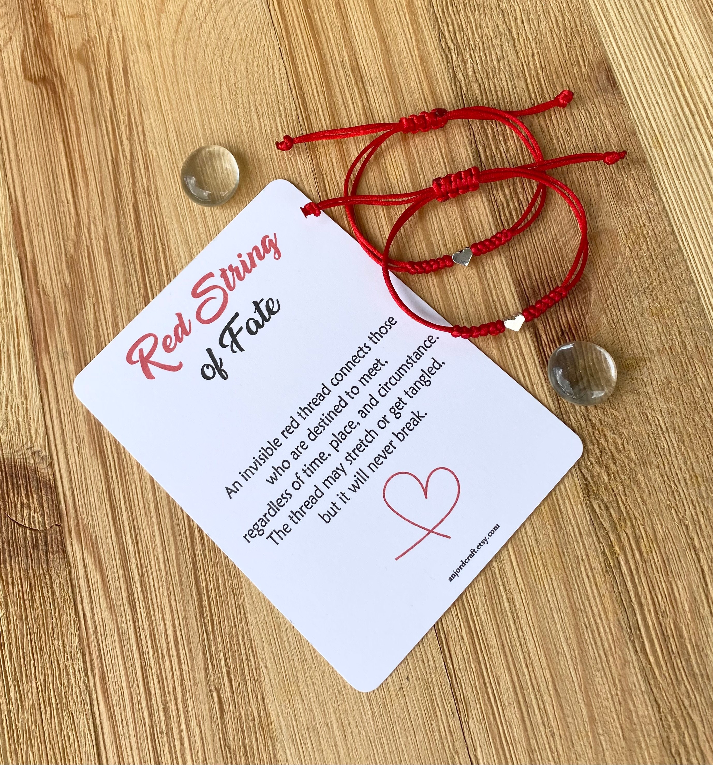 Red String of Fate Bracelets Kabbalah Couple Bracelets Good | Etsy