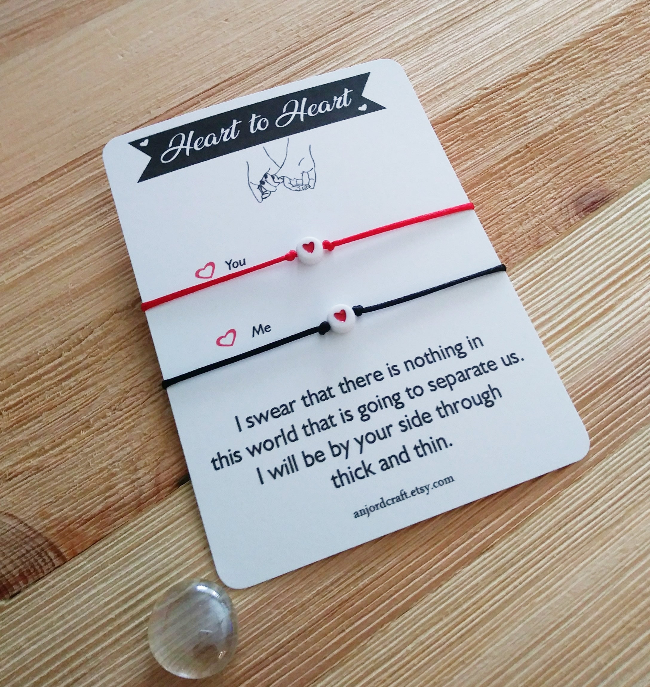 Pinky Promise Bracelet Couples Heart Bracelet Boyfriend | Etsy