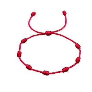 7 Knots Red String Anklet, Kabbalah Bracelet, Good Luck Bracelet ...