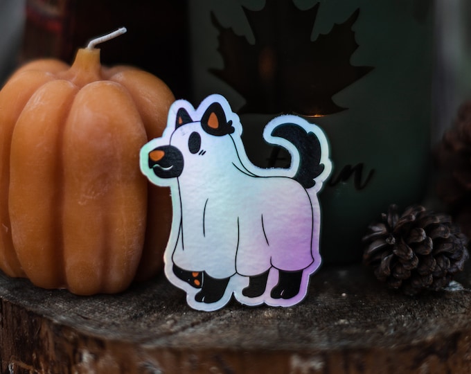Ghost Pup | Halloween Sticker | Halloween Dog | Dog Costume | Ghost Dog ...
