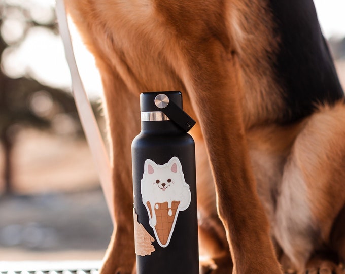 Icepup Sticker Ice Cream Dog Sticker American Eskimo Dog - Etsy