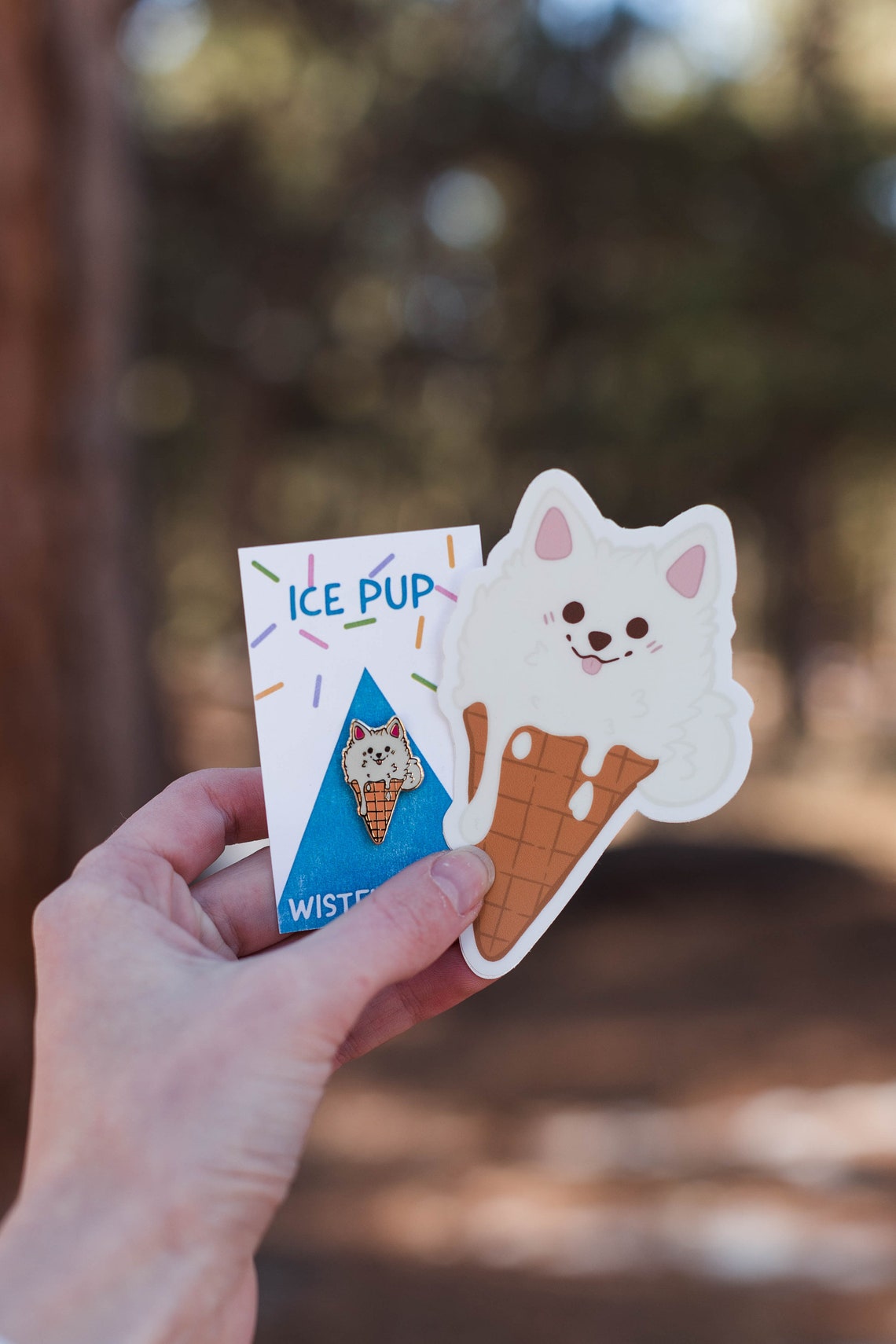 Icepup Sticker Ice Cream Dog Sticker American Eskimo Dog | Etsy
