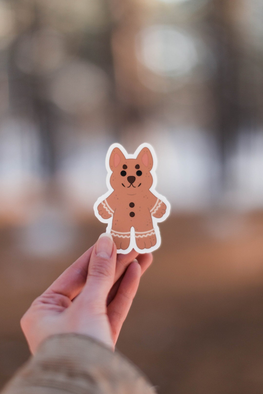 Gingerbread Pup Gingerbread Man German Shepherd Sticker Christmas ...