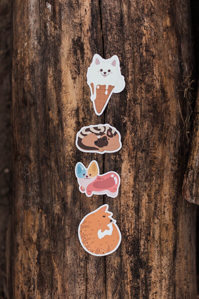 Icepup Sticker Ice Cream Dog Sticker American Eskimo Dog | Etsy