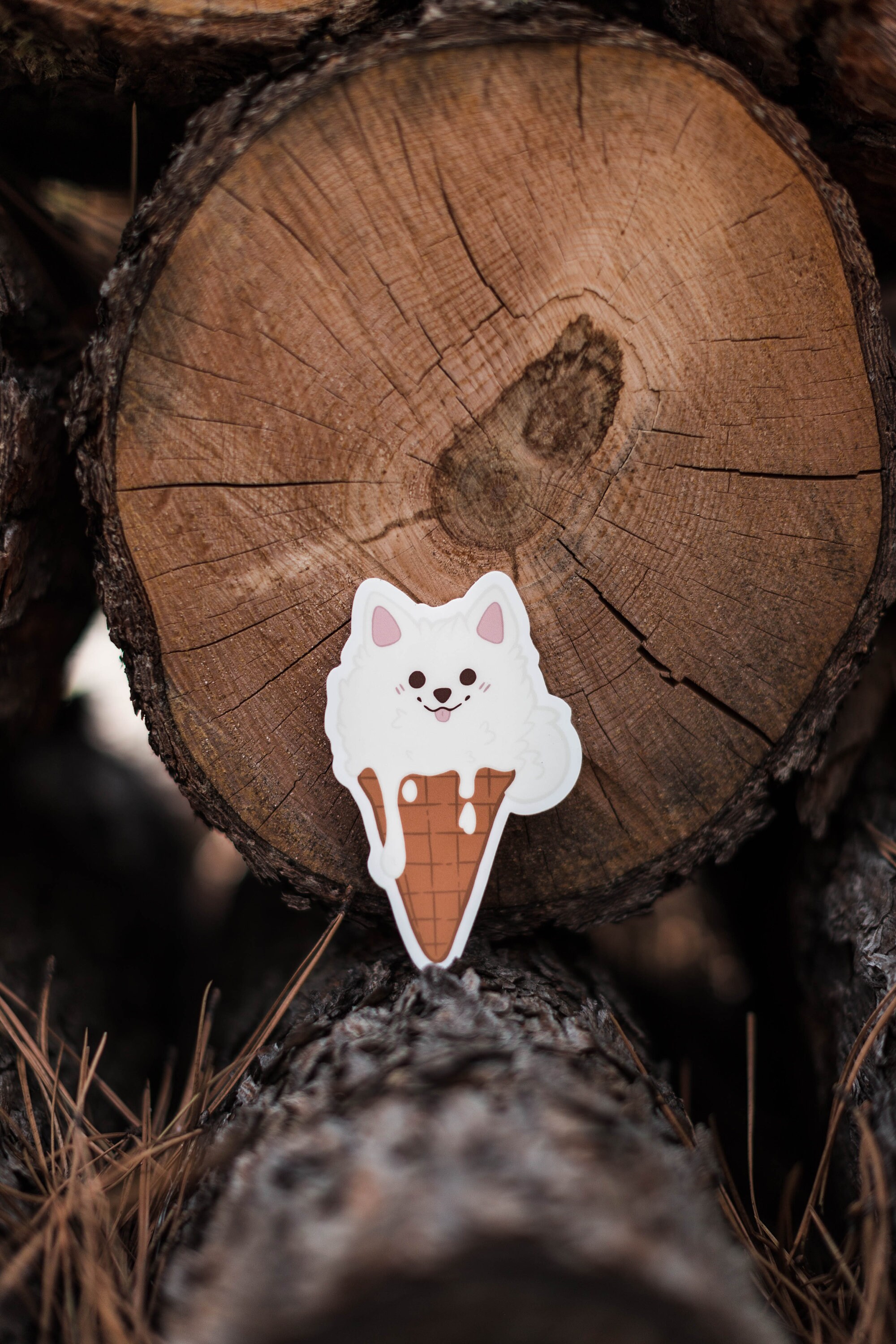Icepup Sticker Ice Cream Dog Sticker American Eskimo Dog | Etsy