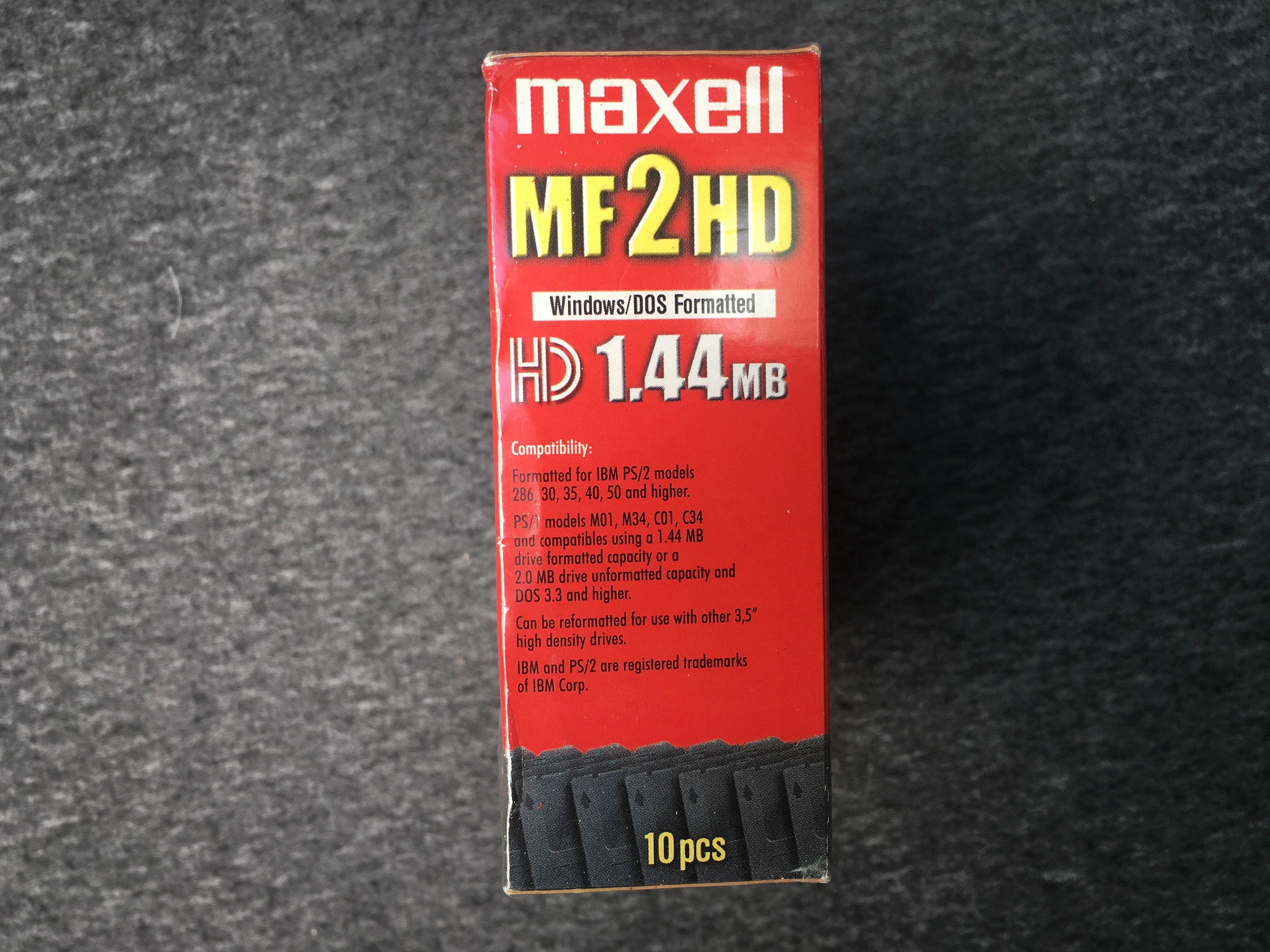 Unopened Floppy Disks, Maxell MF2HD Pack of Ten, Vintage Computer ...