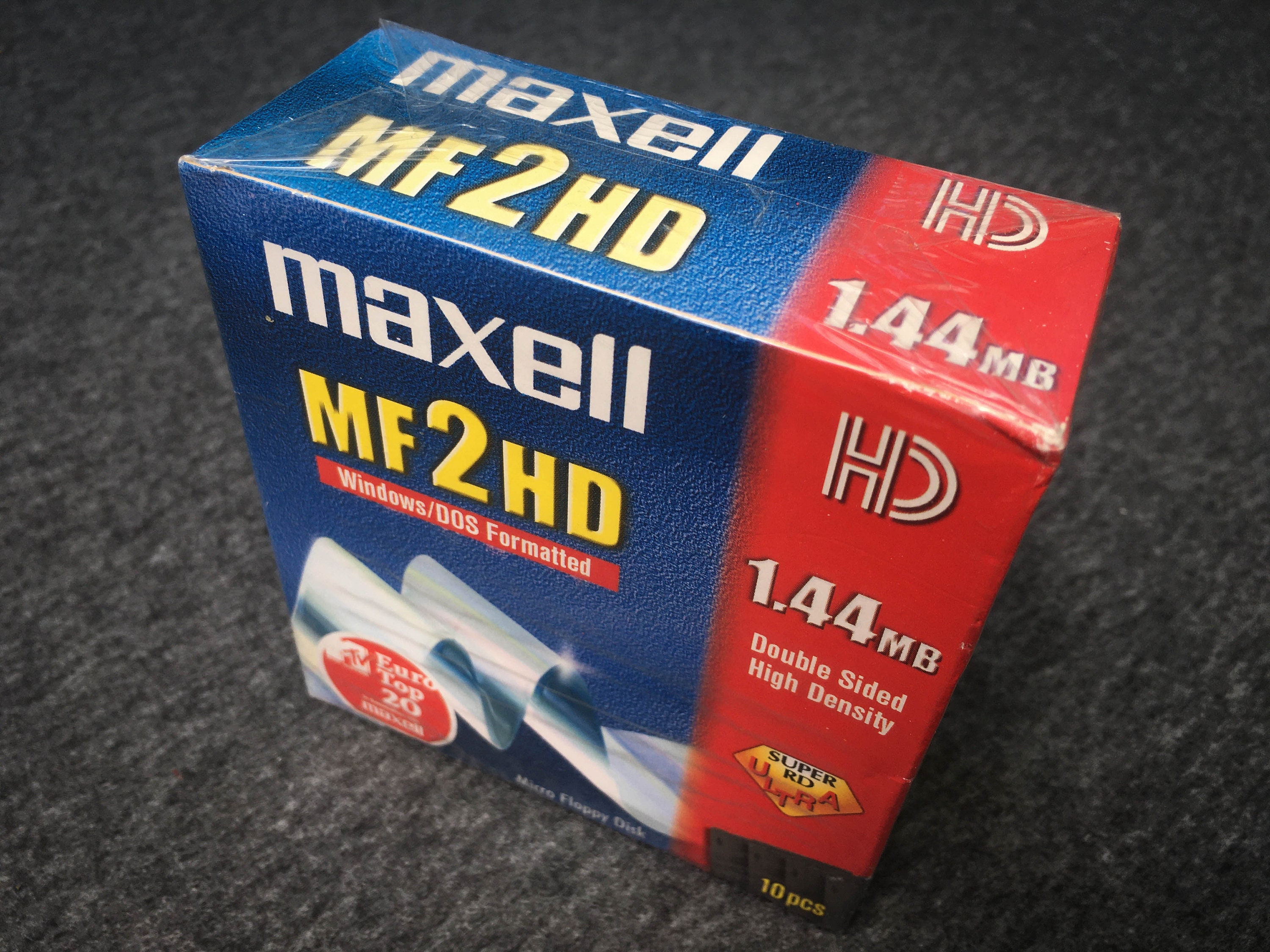 Unopened Floppy Disks, Maxell MF2HD Pack of Ten, Vintage Computer ...