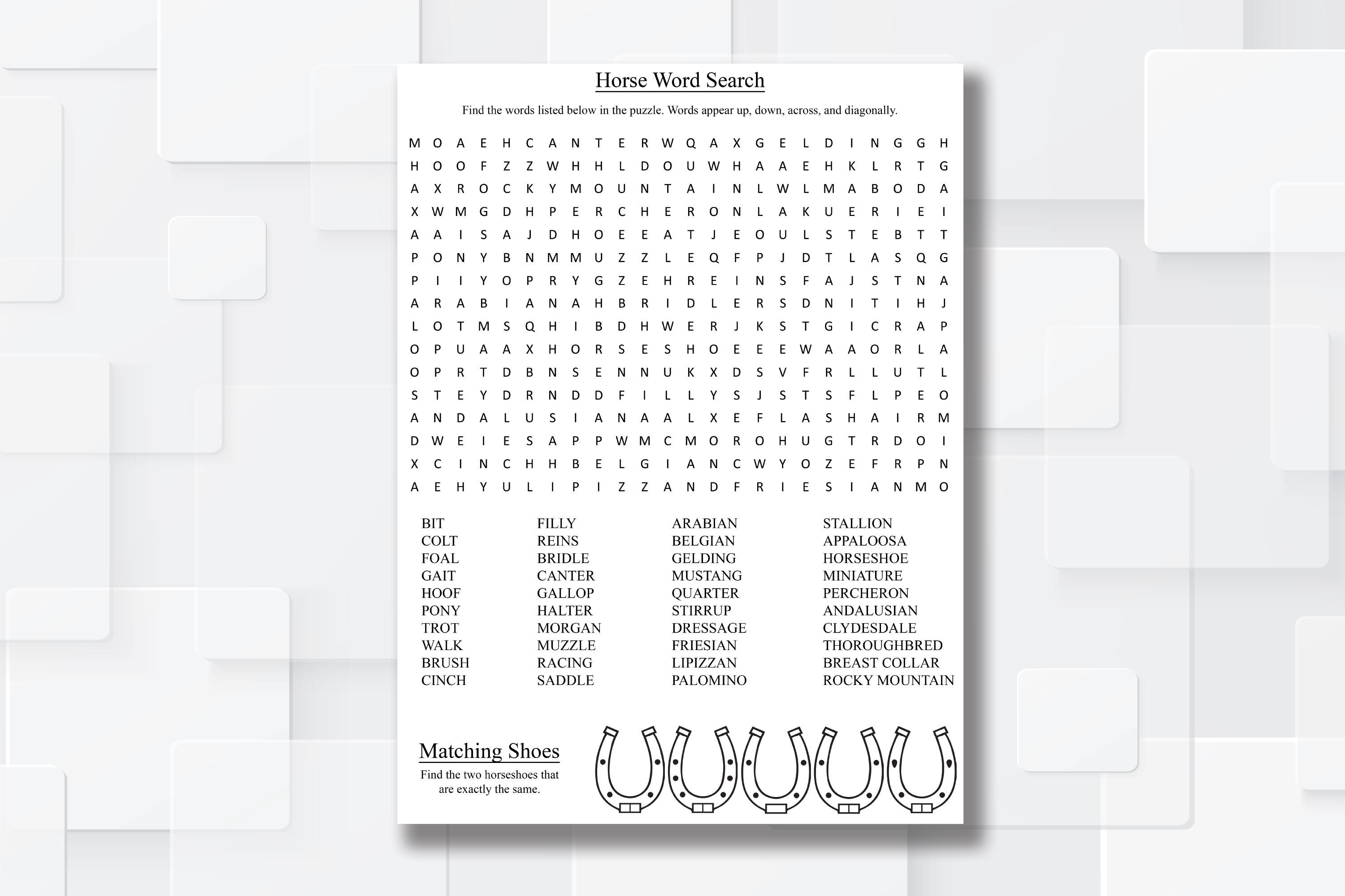 Puzzle & Games for Kids, Printable Classroom Activity Book, Word Search ...