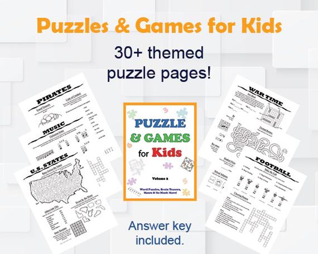 Printable Puzzle & Games for Kids, Exciting Classroom Activity Book ...