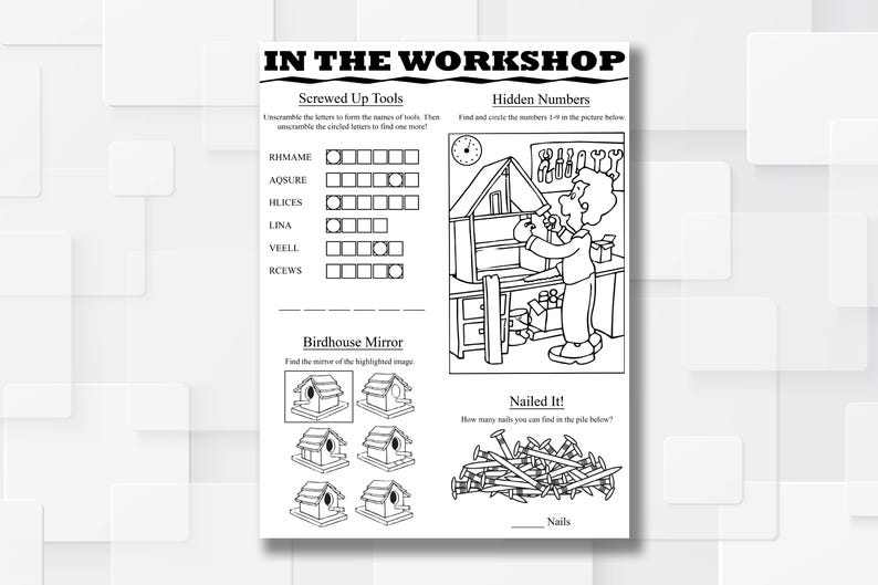 Puzzle & Games for Kids, Printable Classroom Activity Book, Word Search ...