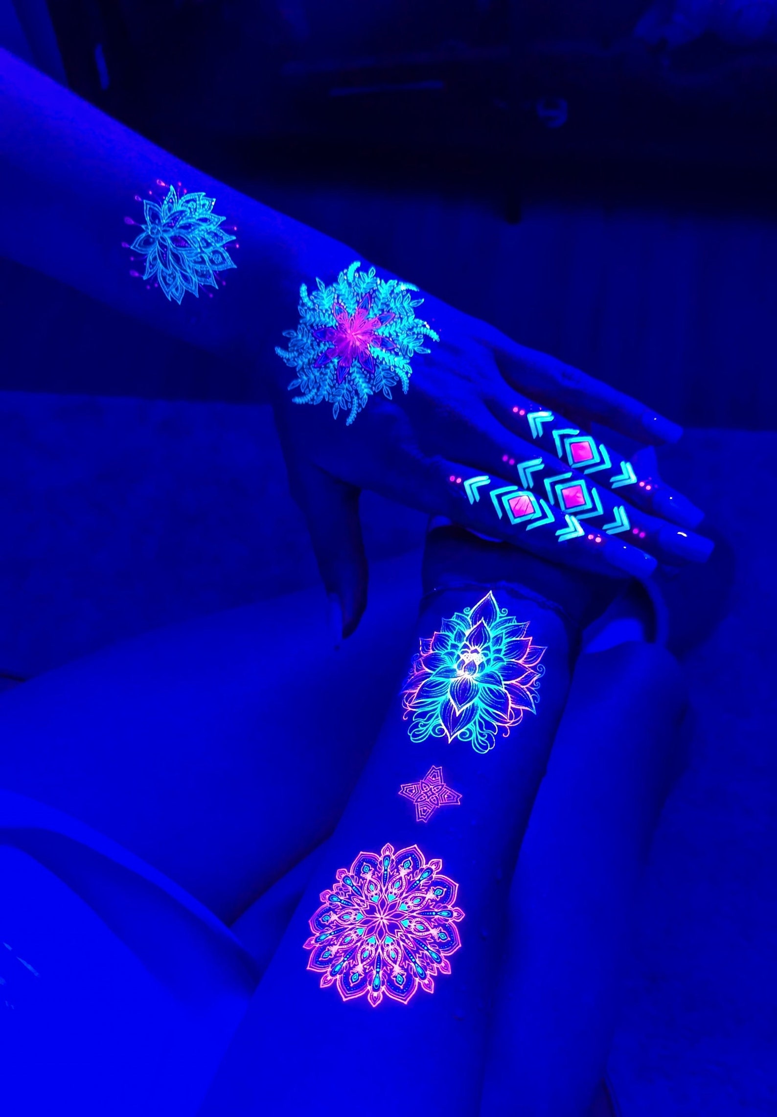 Lotus Mandala Tattoos Rave Party Favors Supplies Decorations Lotus ...