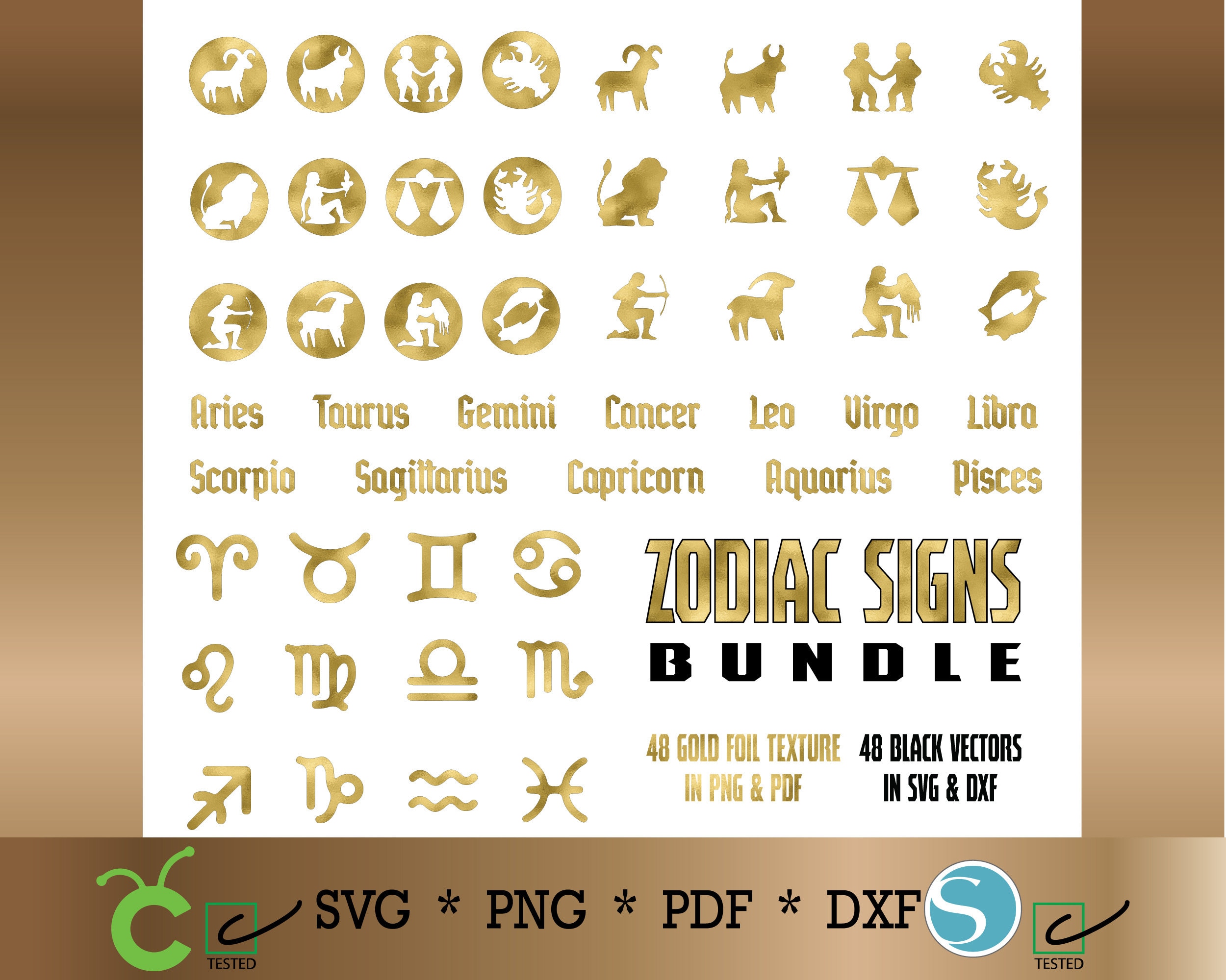 Zodiac SVG Bundle Zodiac Sign Svg Astrology Svg Horoscope - Etsy