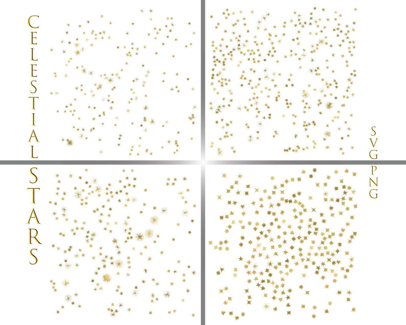 STARS SVG Digital Download Celestial Svg Golden Stars Svg | Etsy