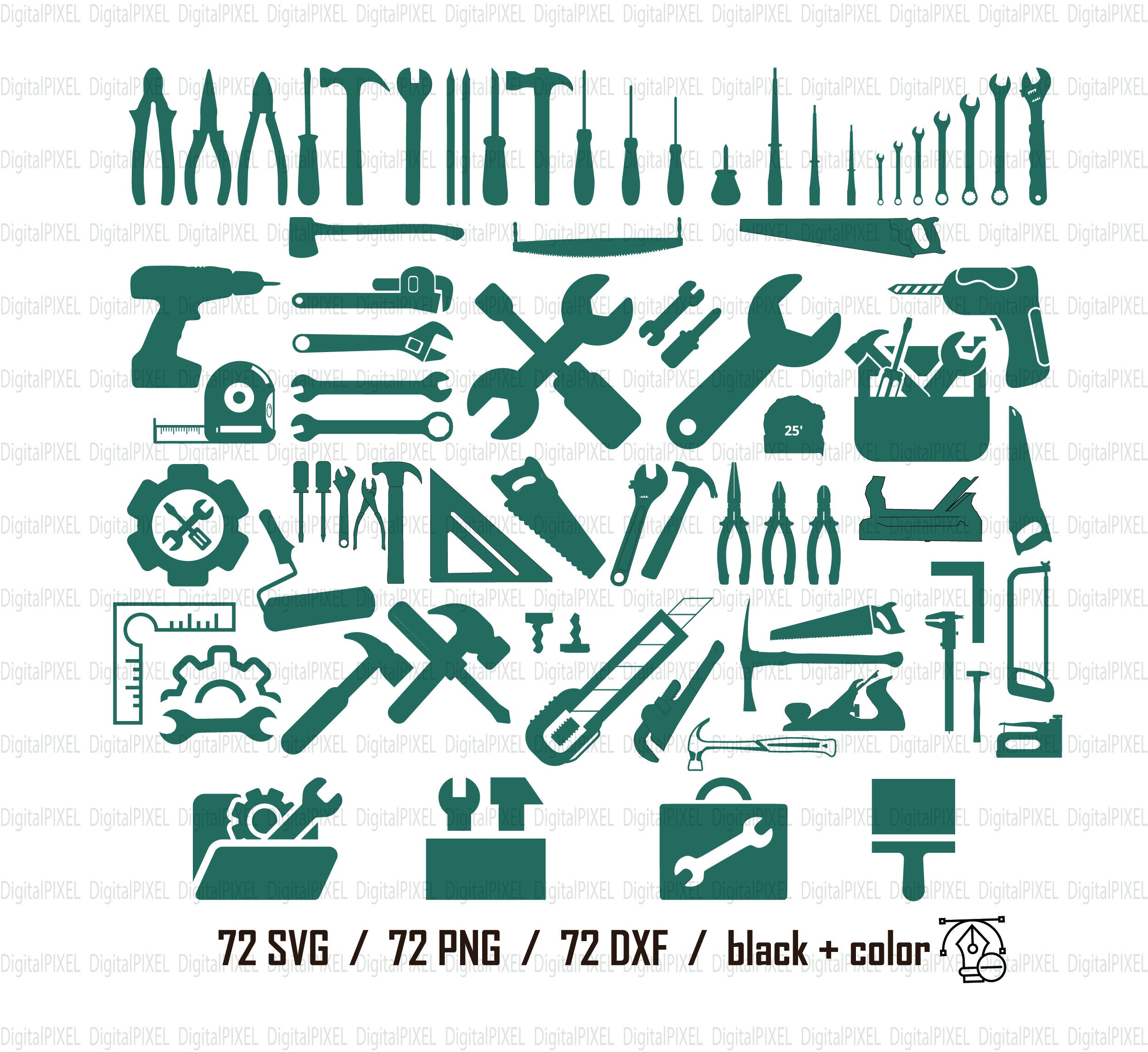 TOOLS SVG Digital Download Mechanical Tools DXF Tools - Etsy