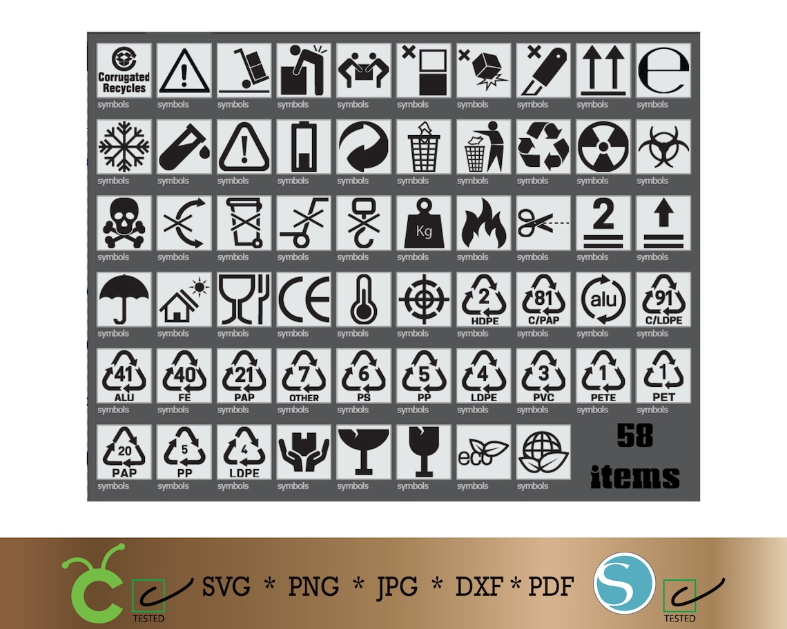 Packaging Symbols SVG Digital Download Packaging Symbols DXF | Etsy