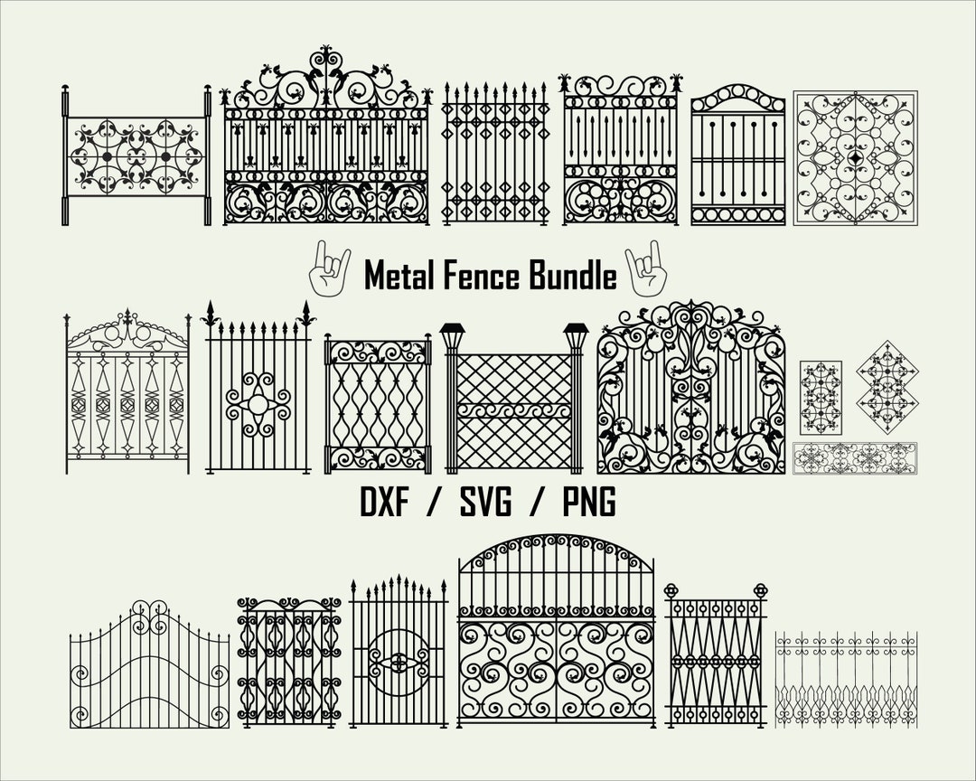 Fence SVG Digital Download, Iron Fences Clipart, Forged Fence DXF, Iron ...