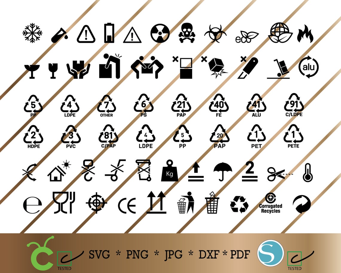 Packaging Symbols SVG Digital Download Packaging Symbols DXF | Etsy