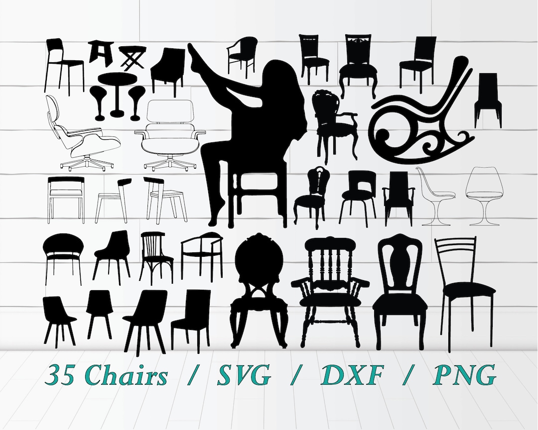 Chair SVG Digital Download, Chair Clipart, Chair Silhouette, Arm Chair ...