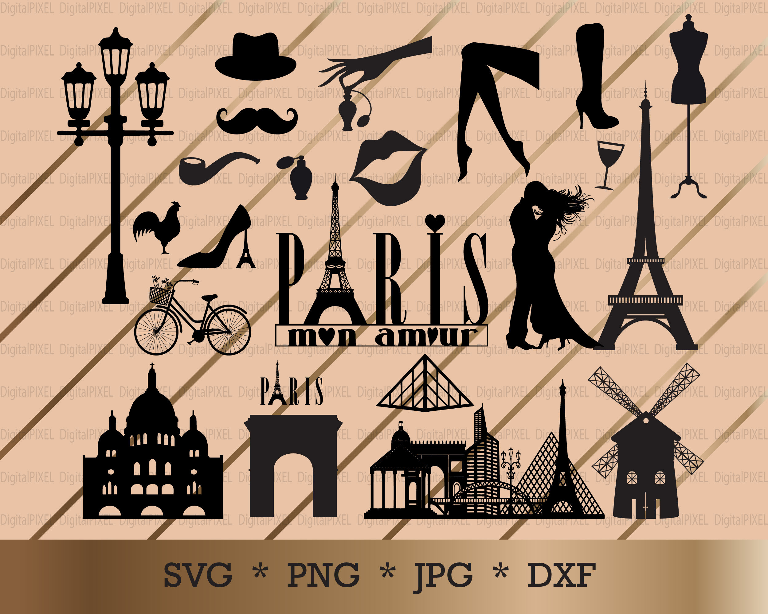PARIS SVG Digital Download France Svg Eiffel Tower Svg | Etsy UK