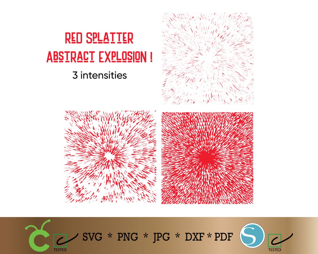 Red Splatter Abstract Explosion SVG Digital Download, Splatter Clipart ...