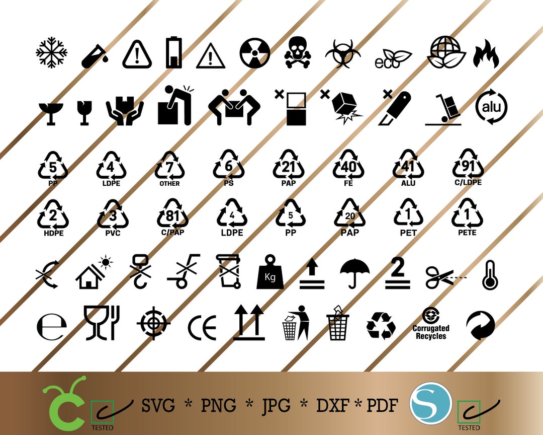 Packaging Symbols SVG Digital Download, Packaging Symbols DXF ...