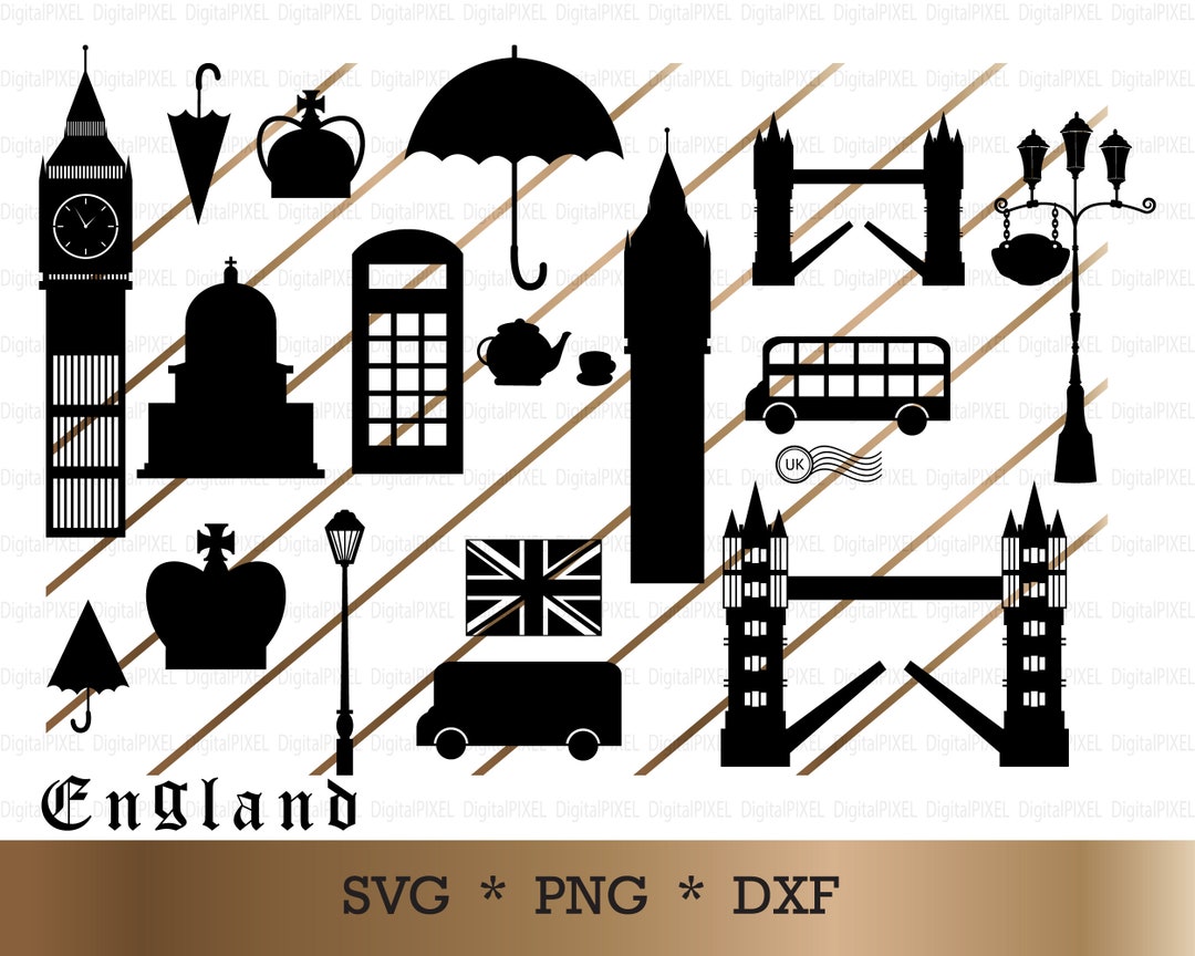 London SVG Digital Download, England DXF, London Silhouette, London ...