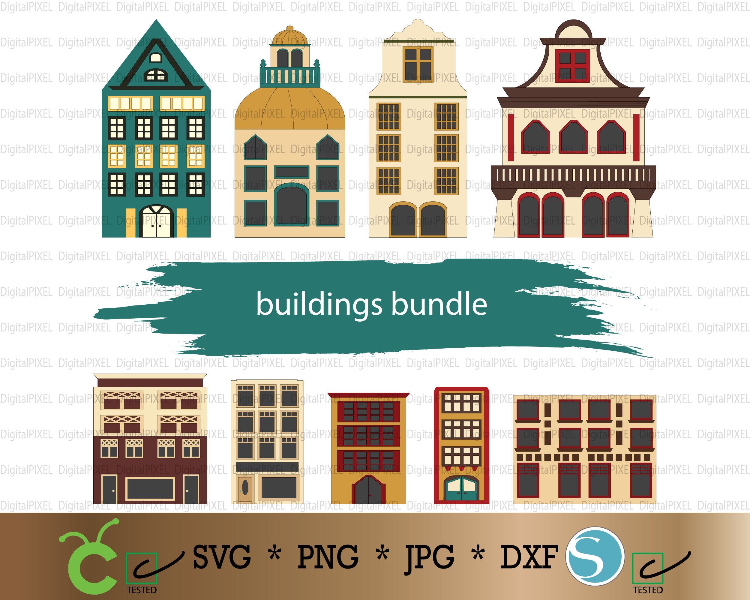 Building SVG Bundle Digital Download House Bundle DXF House | Etsy UK