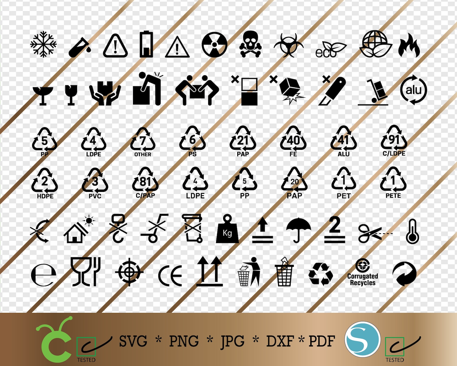 Packaging Symbols SVG Digital Download Packaging Symbols DXF | Etsy
