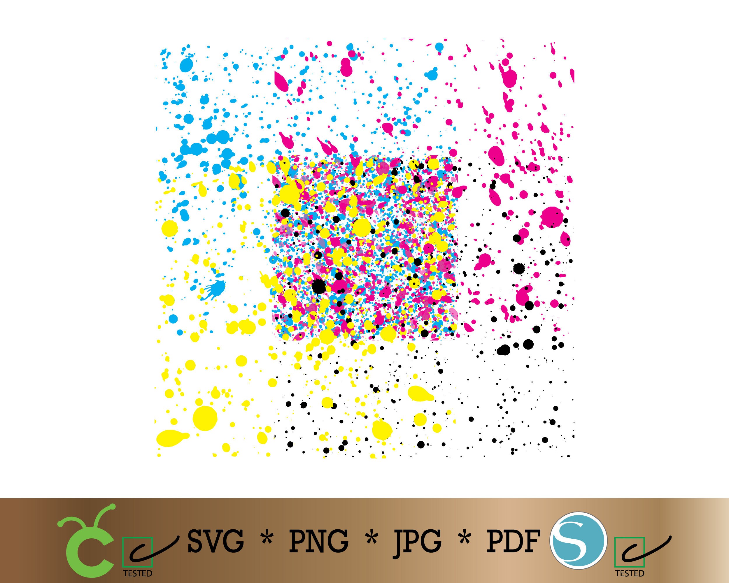 Cmyk Vector Splatter SVG Digital Download Color Background - Etsy