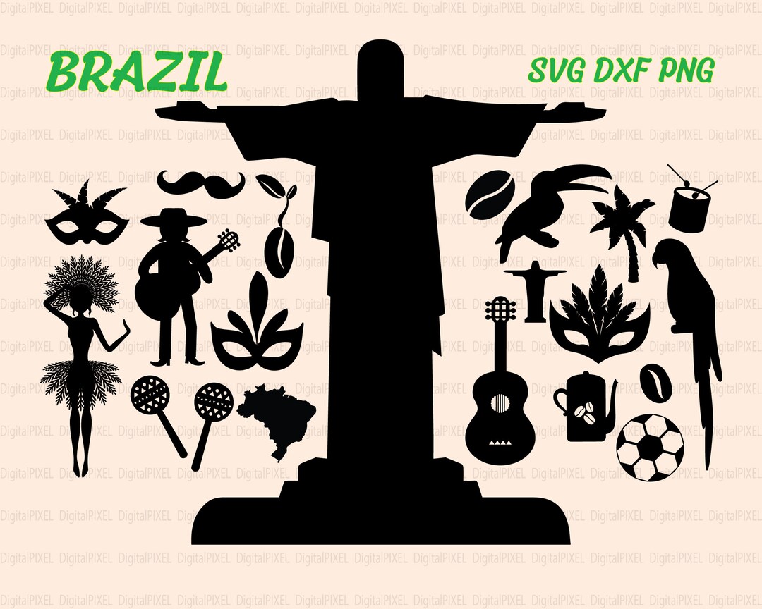 BRAZIL SVG Digital Download, Brazil DXF, Brazil Silhouette, Brazil ...