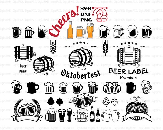 BEER SVG beer mug svg beer bottle svg beer glass svg beer | Etsy Polska