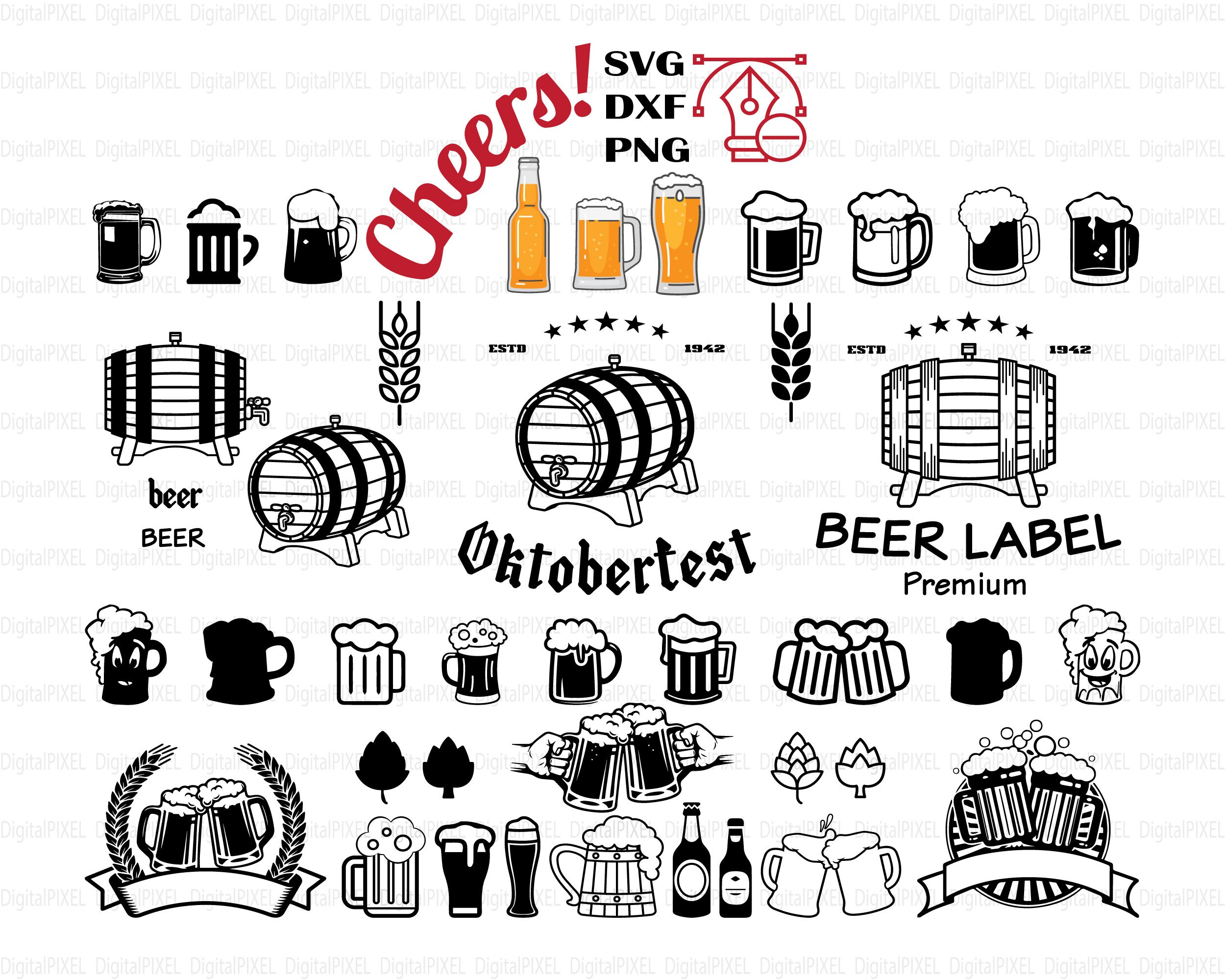 BEER SVG Beer Mug Svg Beer Bottle Svg Beer Glass Svg Beer | Etsy