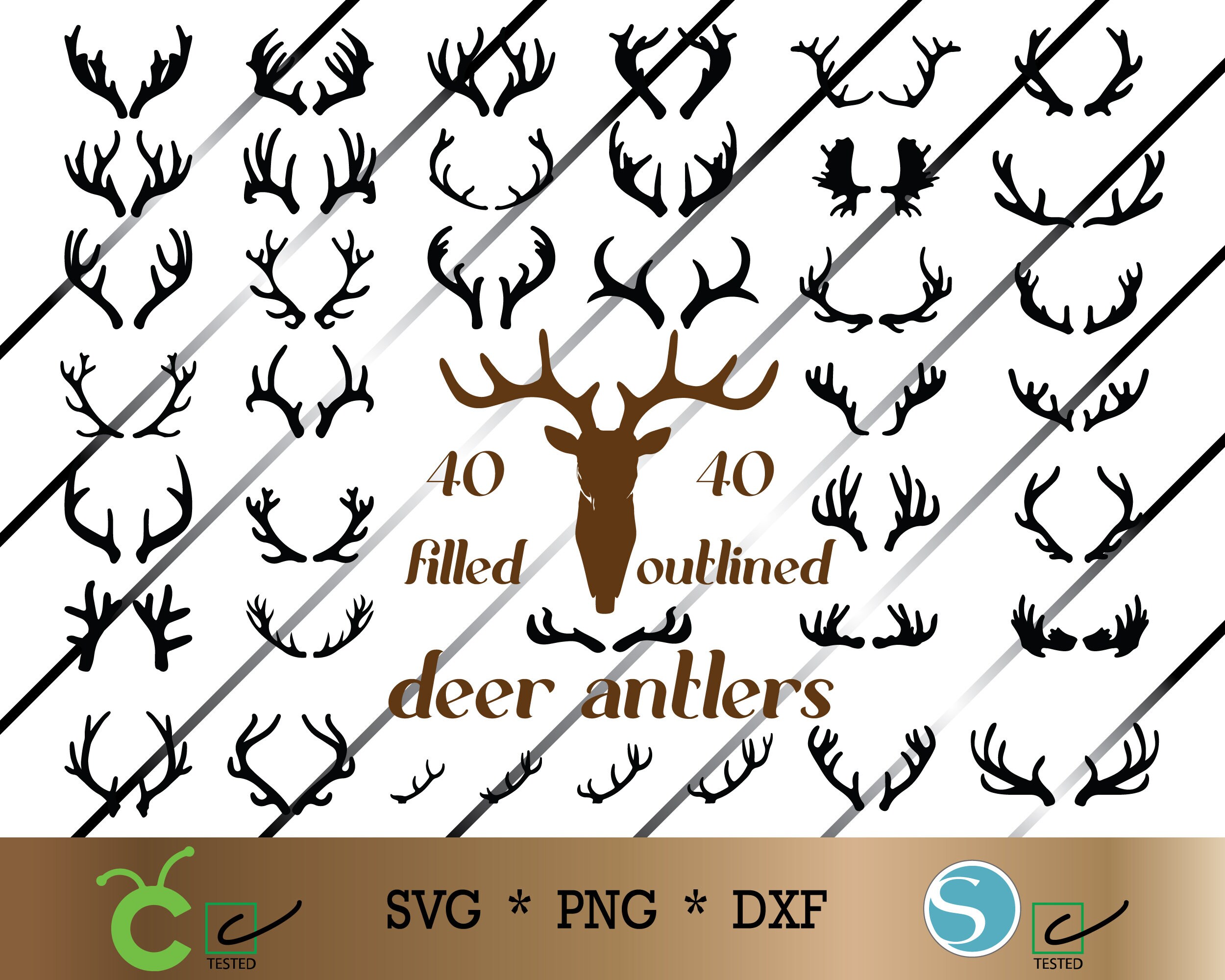 DEER ANTLERS SVG Antlers svg Antlers Svg cut files for | Etsy