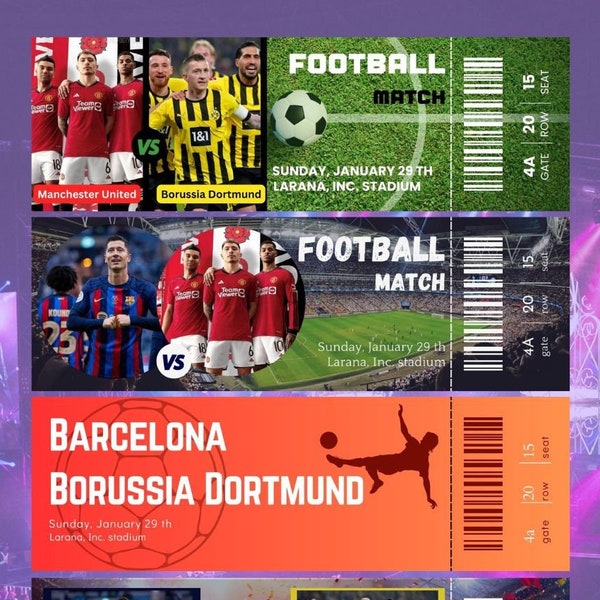 Soccer Ticket - Etsy