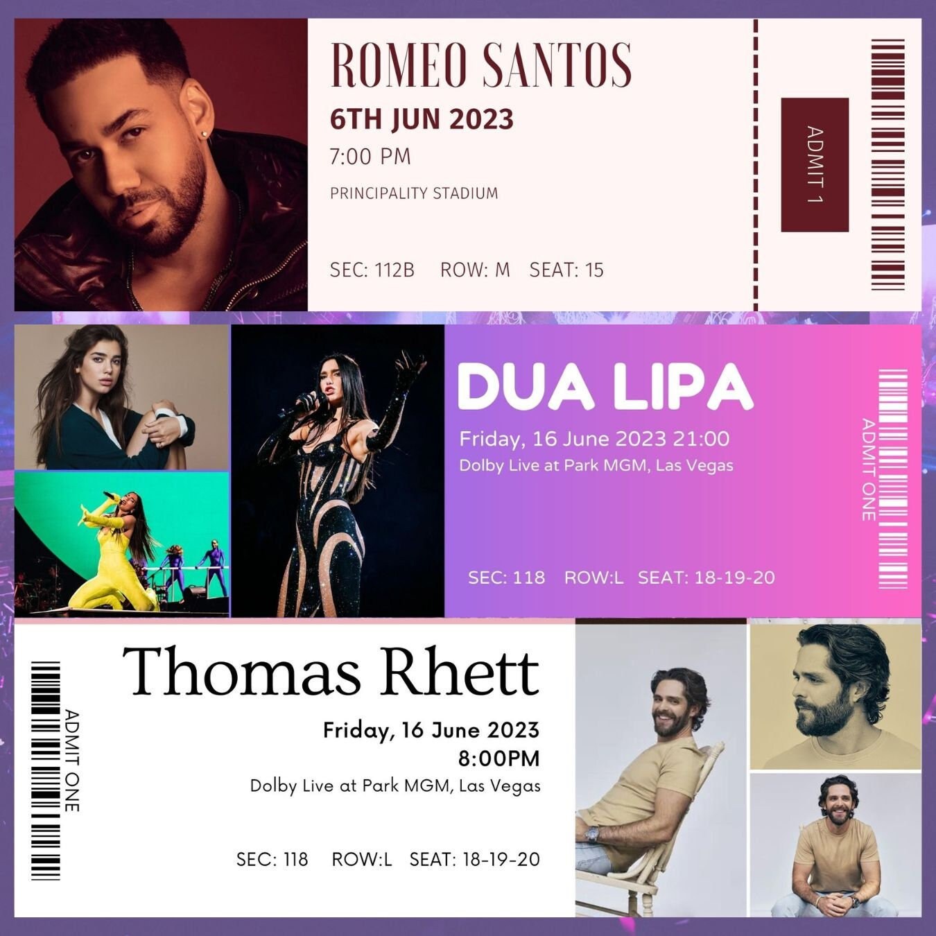 Printable Concert Ticket Template Customizable Event Pass - Etsy