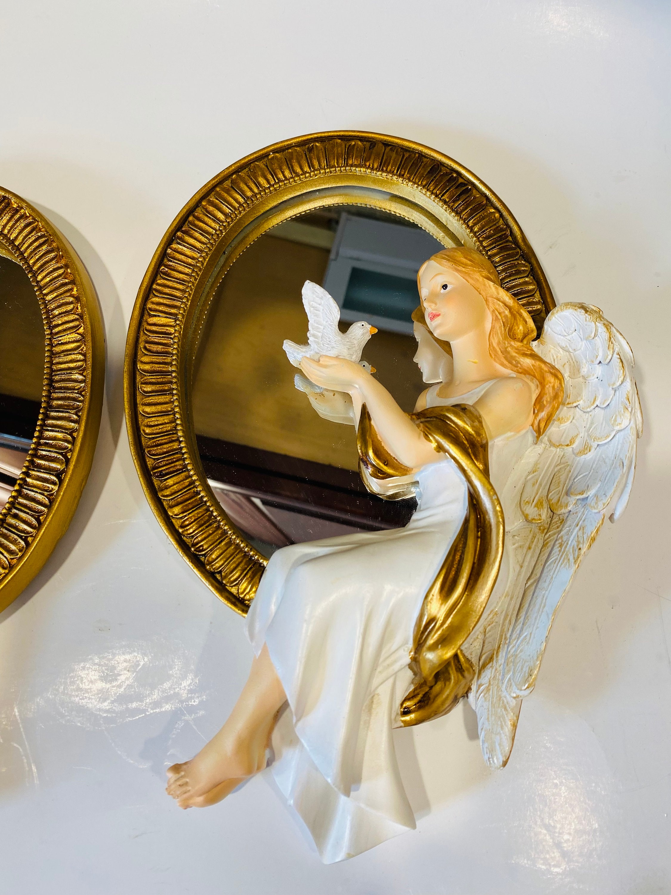Mirrored 3D Heavenly Wall Angels Set of 2 - Etsy