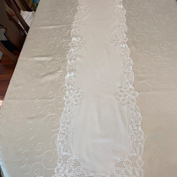 Linen Lace Runner - Etsy