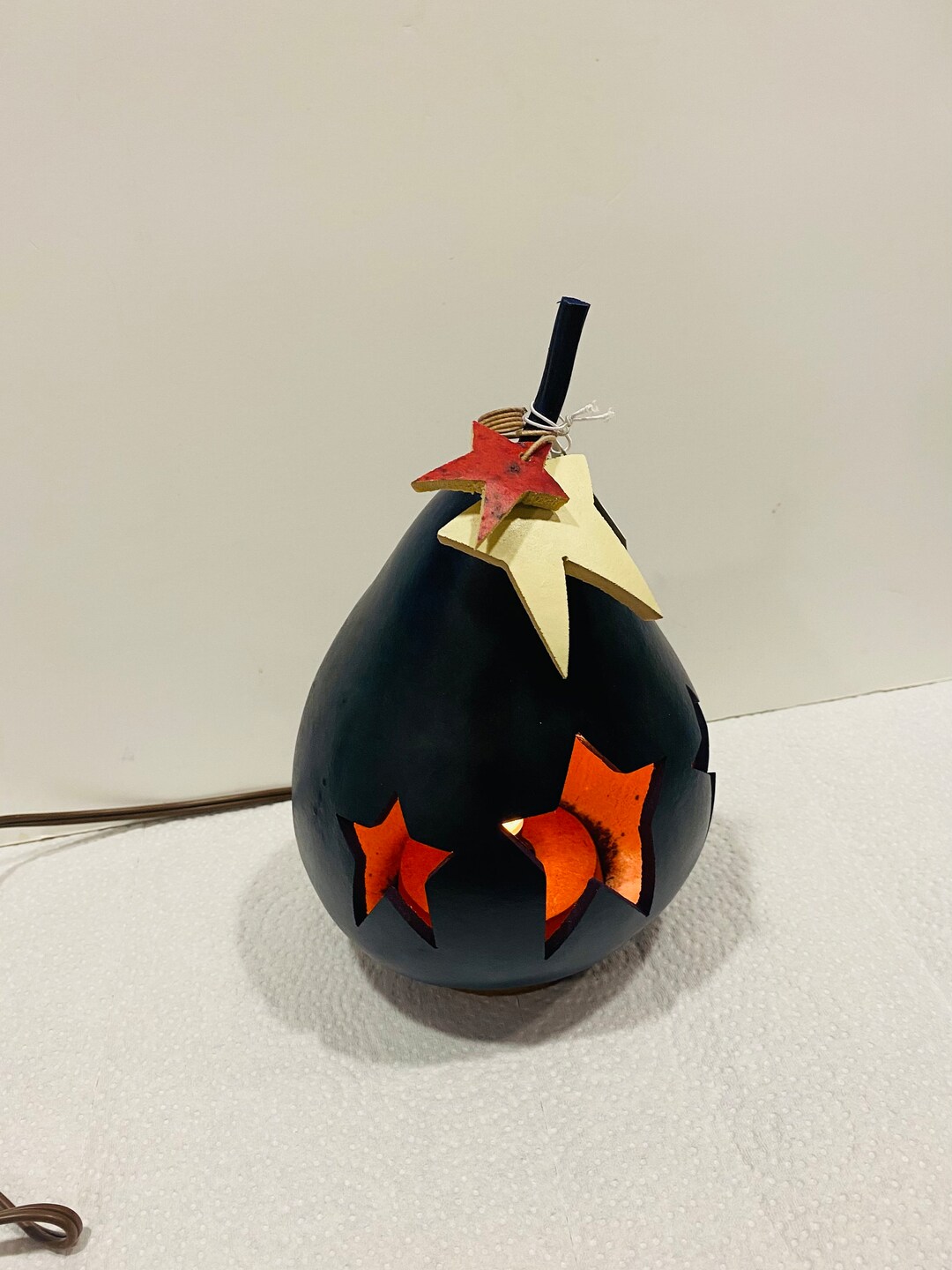 Meadowbrook Gourds Americana Star Design Lighted Gourd Brand New W ...