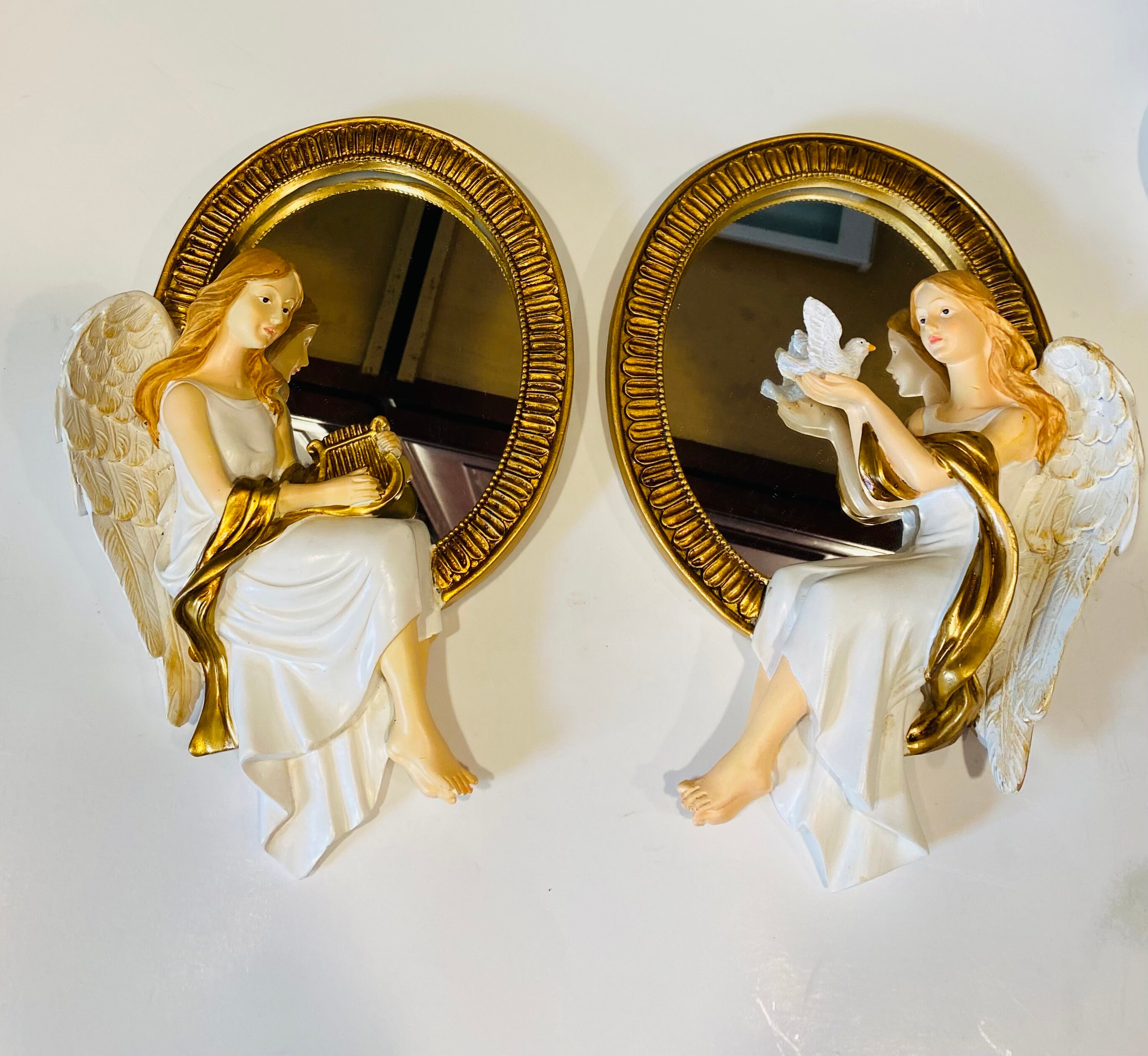 Mirrored 3D Heavenly Wall Angels Set of 2 - Etsy