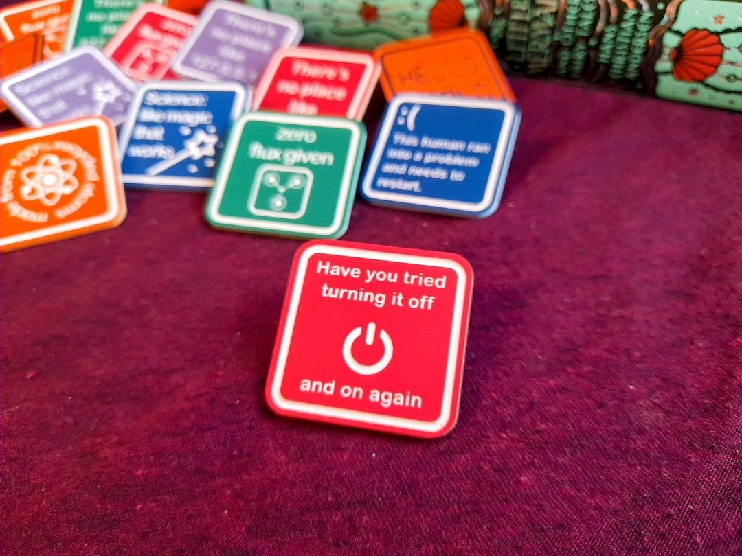 Turn It off and on Again Pin Badge, Computer Science, Restart Required ...