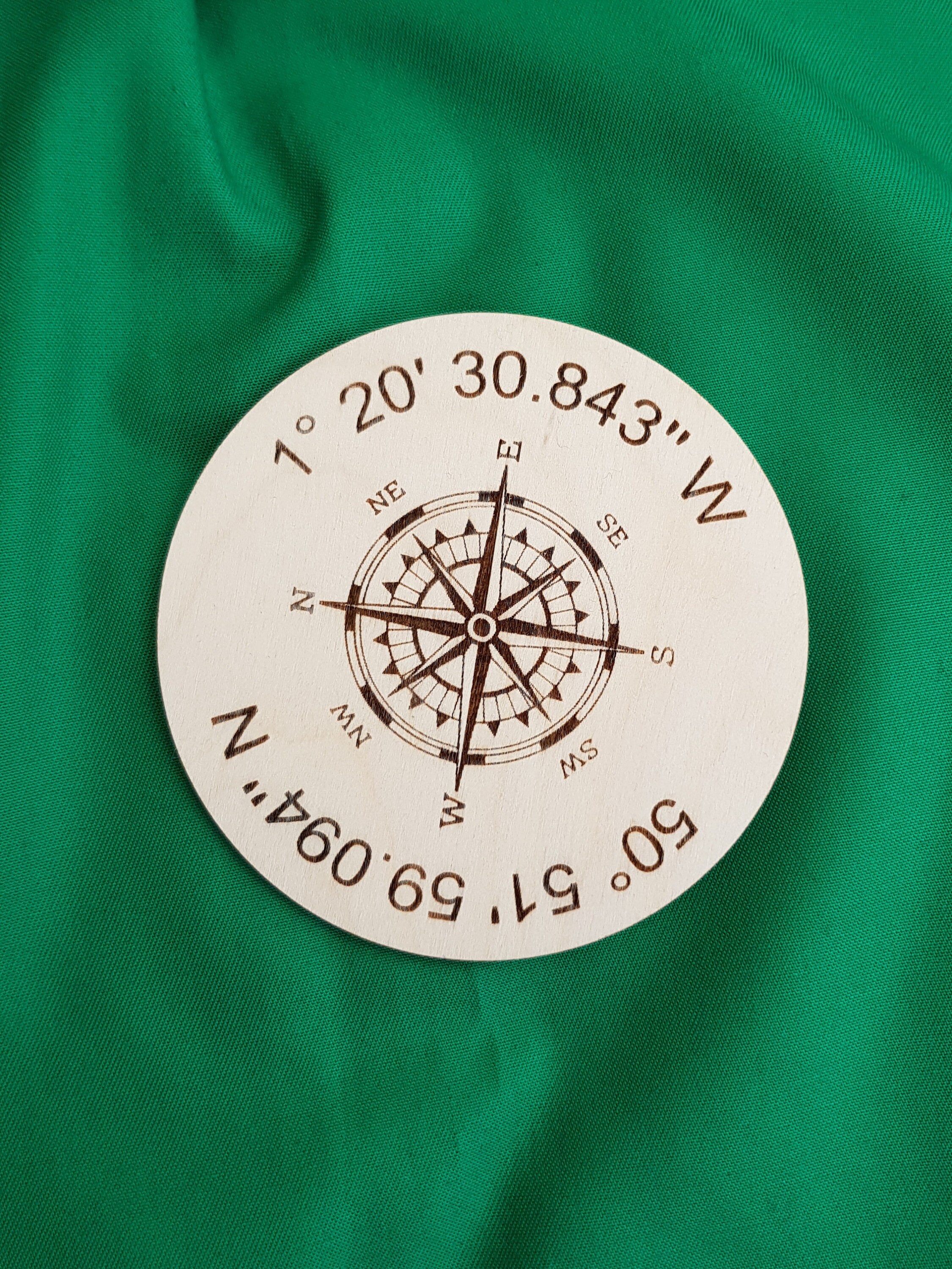 Personalised Compass Coaster Special Place Coordinates - Etsy UK