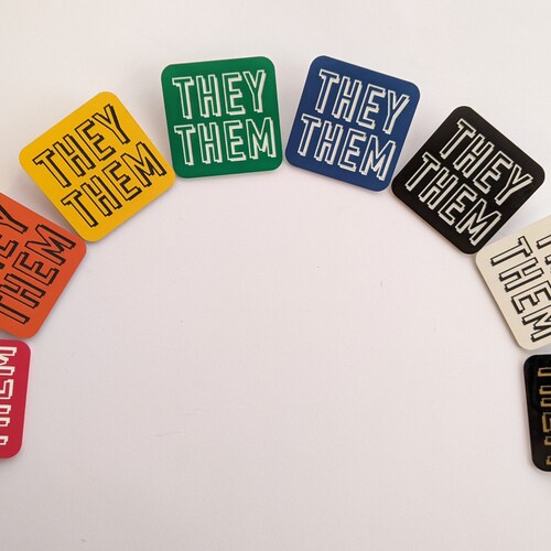 They/them Pronoun Pins - Etsy