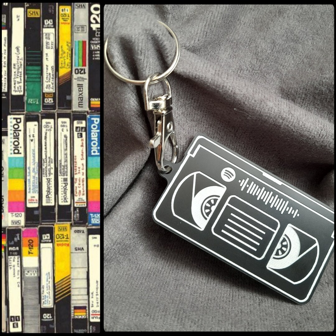 Classic Video Key Ring, Iconic Film Themes, VHS Tape Cassette, Spotify ...