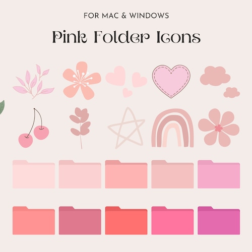 600 Pink Folder Icons for Mac Windows Free Pink Desktop - Etsy