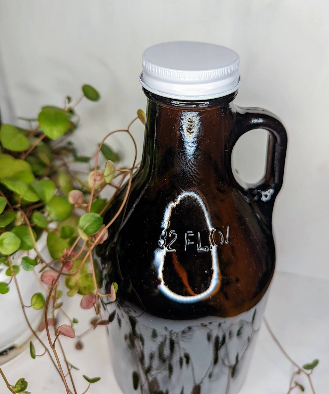 Amber Glass 32 Fl Oz Pump Howler Half Growler Bottle - Etsy
