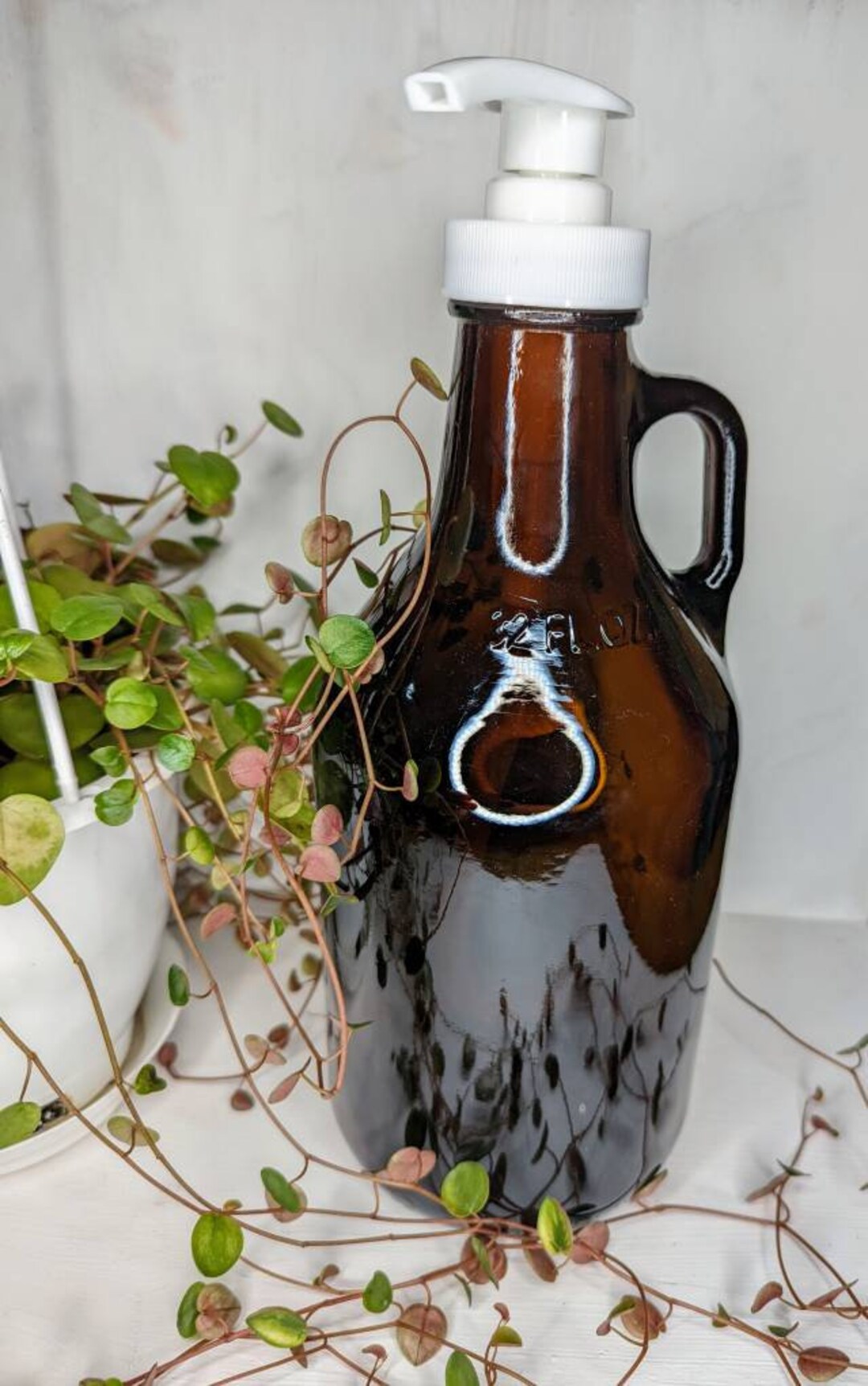 Amber Glass 32 Fl Oz Pump Howler Half Growler Bottle - Etsy