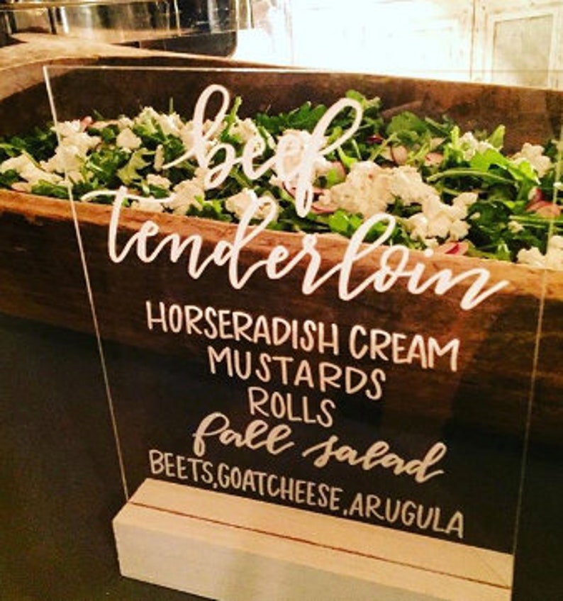 Acrylic Food Station Signs - Etsy