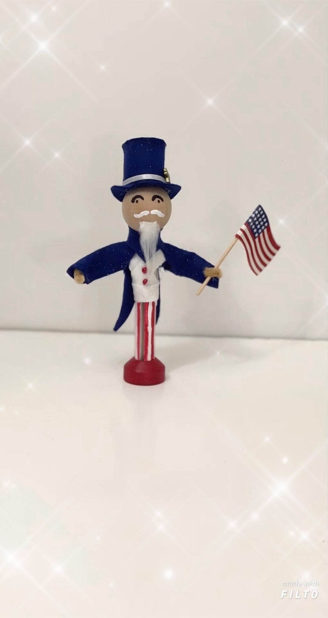Uncle Sam Clothespin Peg Doll or Cake Topper - Etsy